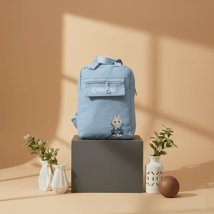 LABUBU Light Blue Character Backpack - Cute & Durable Daypack | Kandy ...