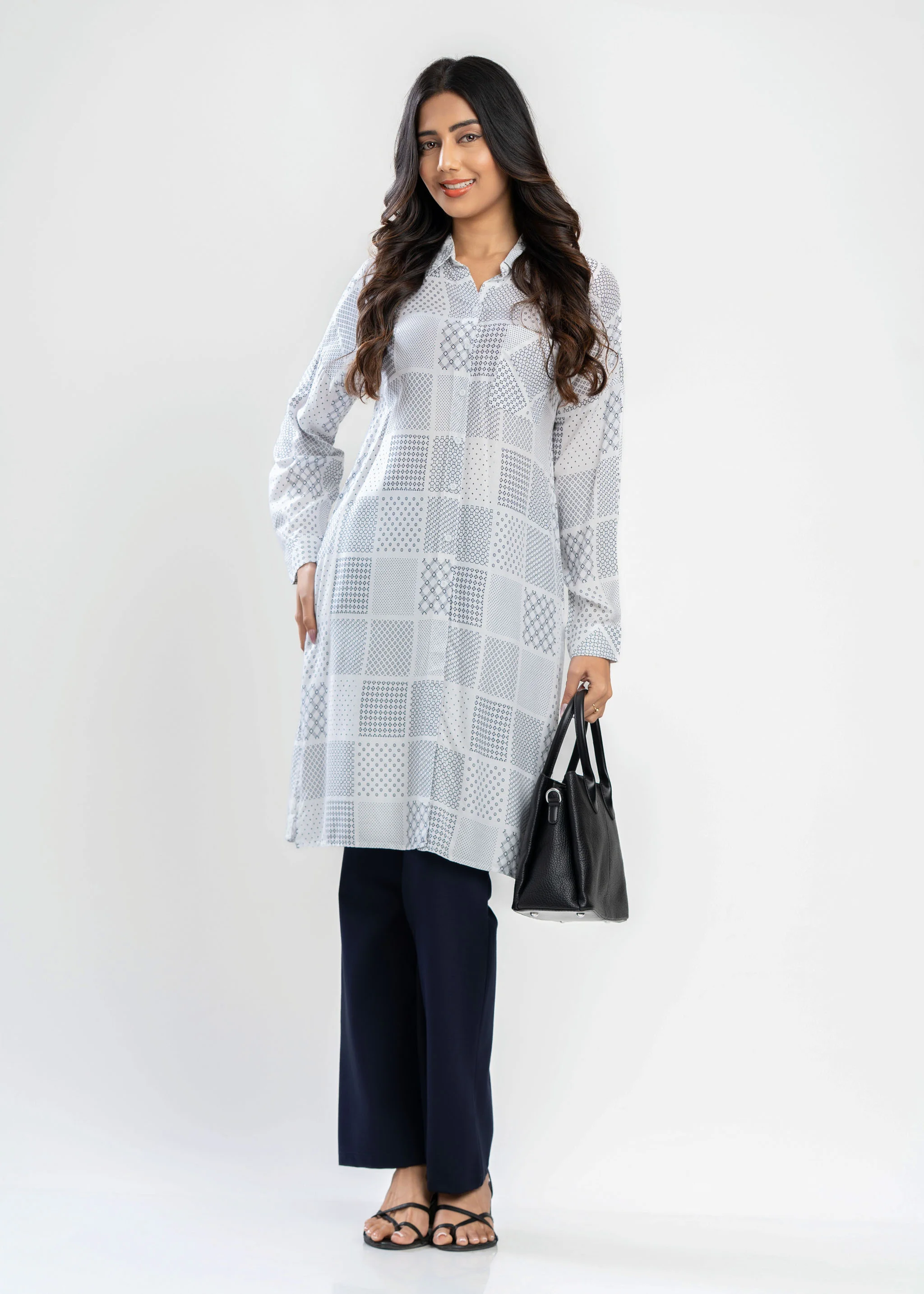 Geometric Print Tunic Shirt | Kandy Selection