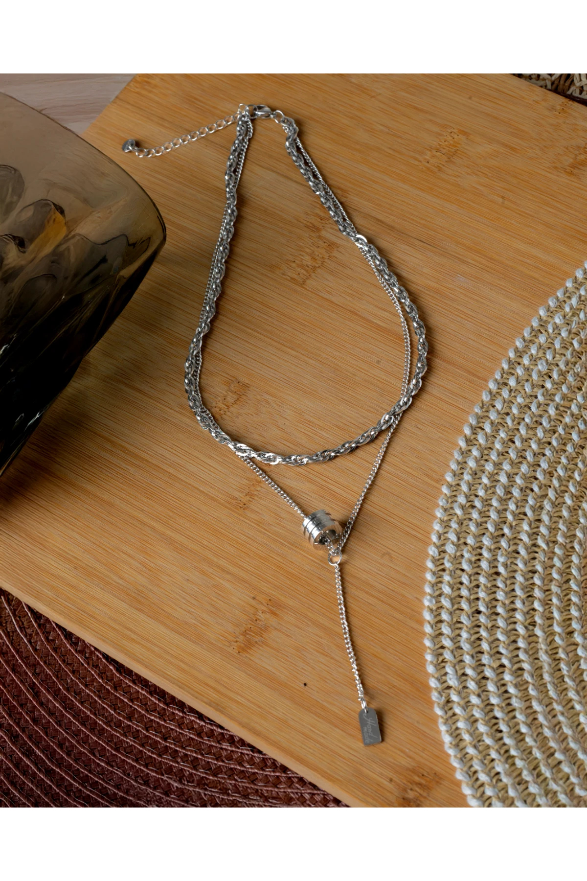 Chic Layered Silver Y-Necklace | Kandy Selection