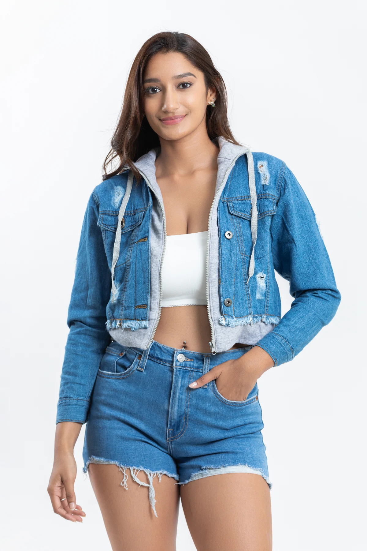 Women's Denim Lace up Hot Pants | Kandy Selection