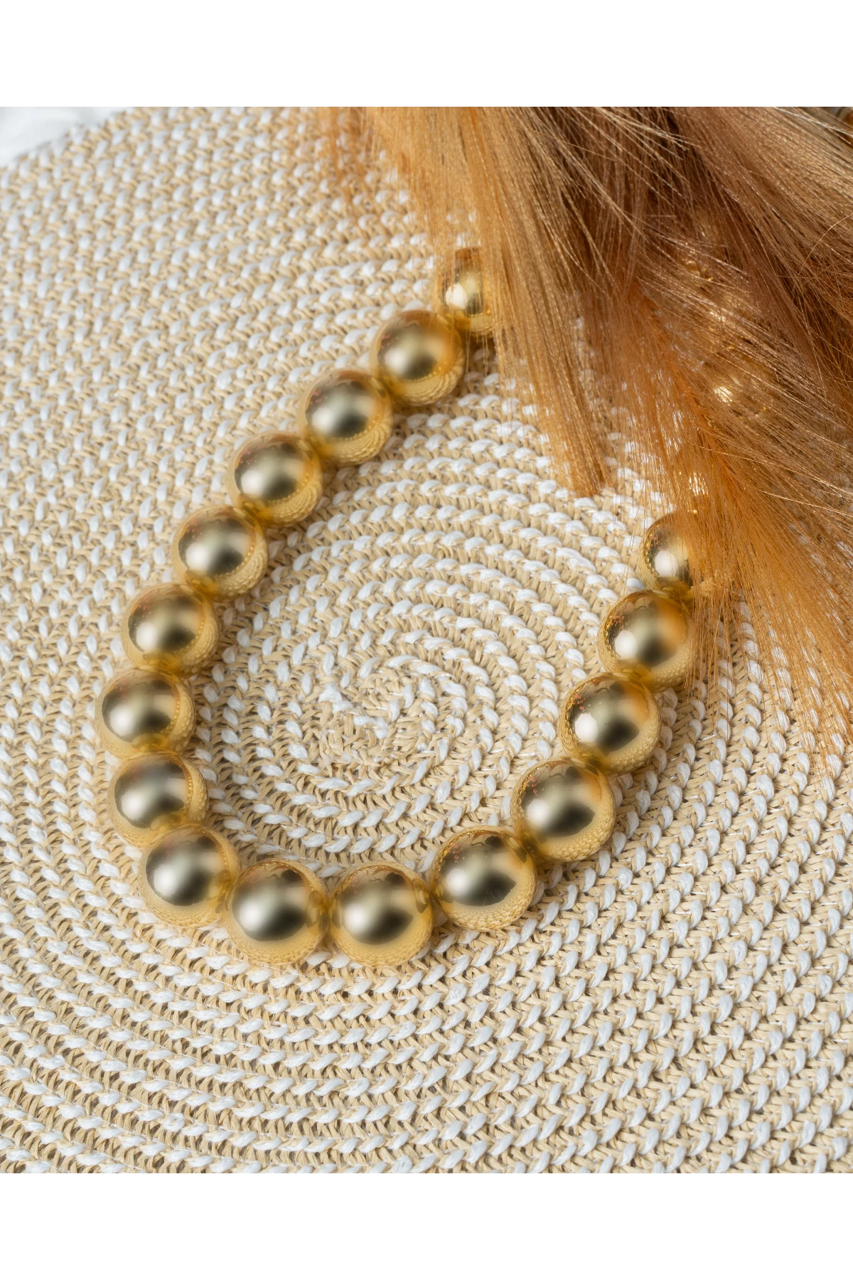 Matte Gold Ball Bead Necklace | Kandy Selection