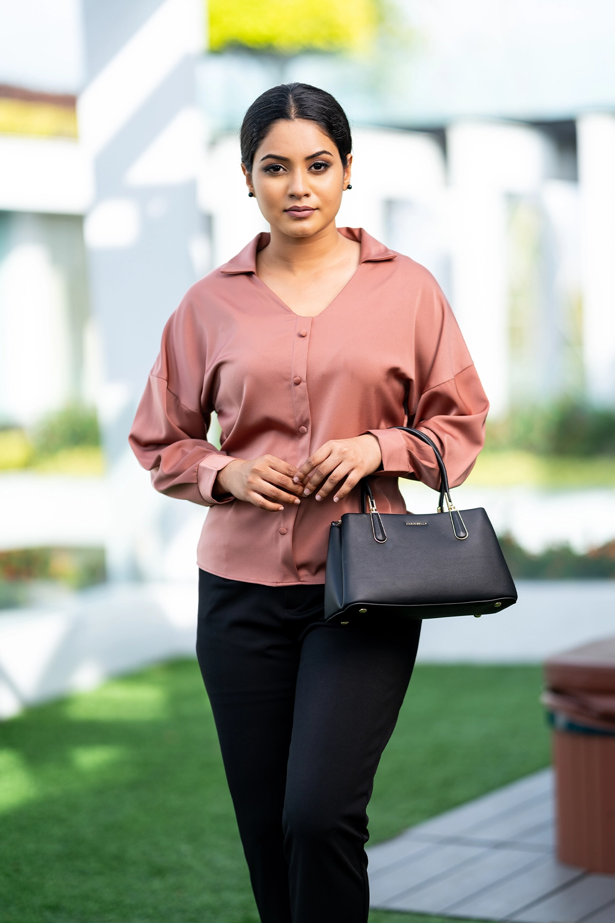 Detailed V-Neck Coller Long Sleeves Top | Kandy Selection