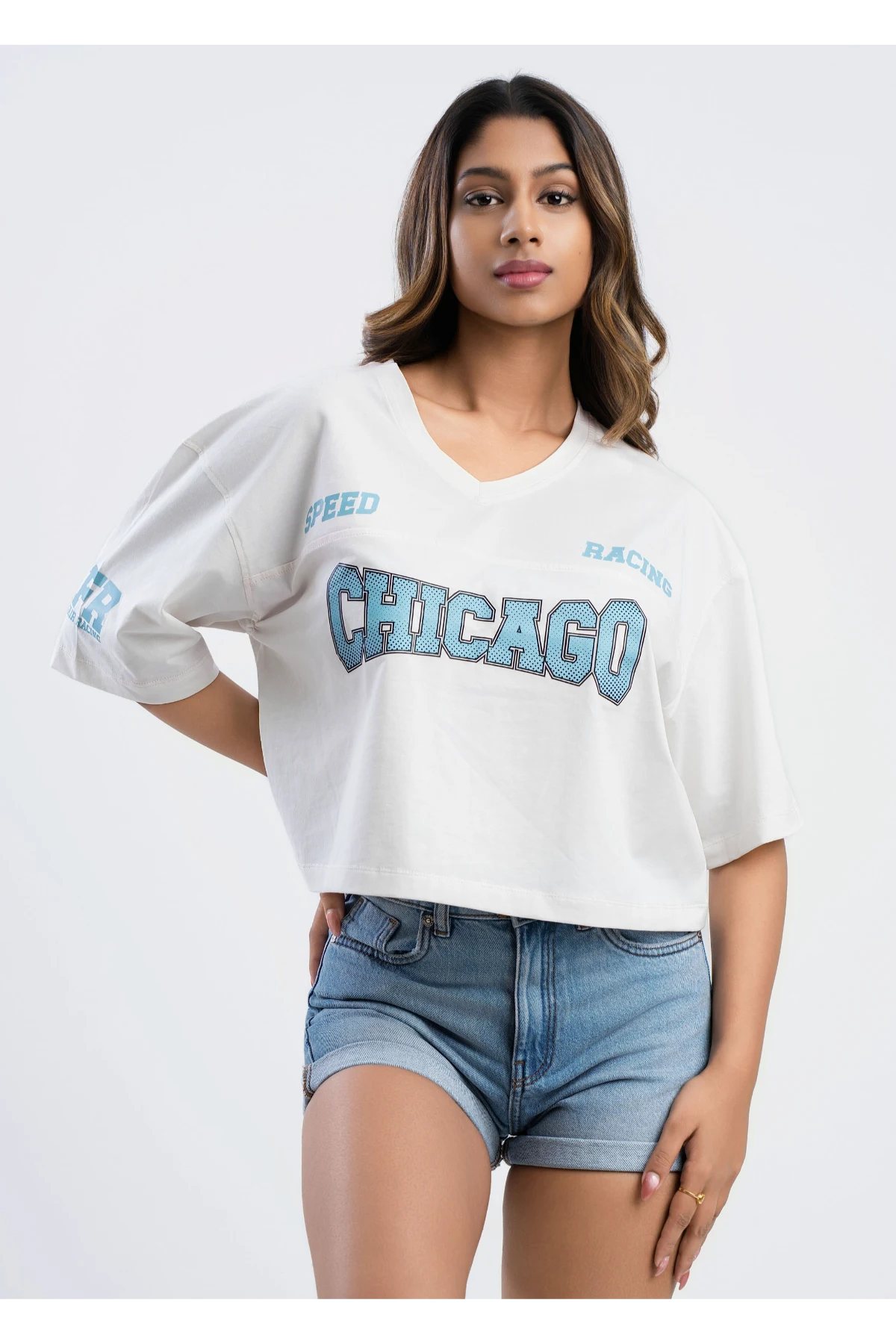 Chicago Racing Graphic Crop Top | Kandy Selection