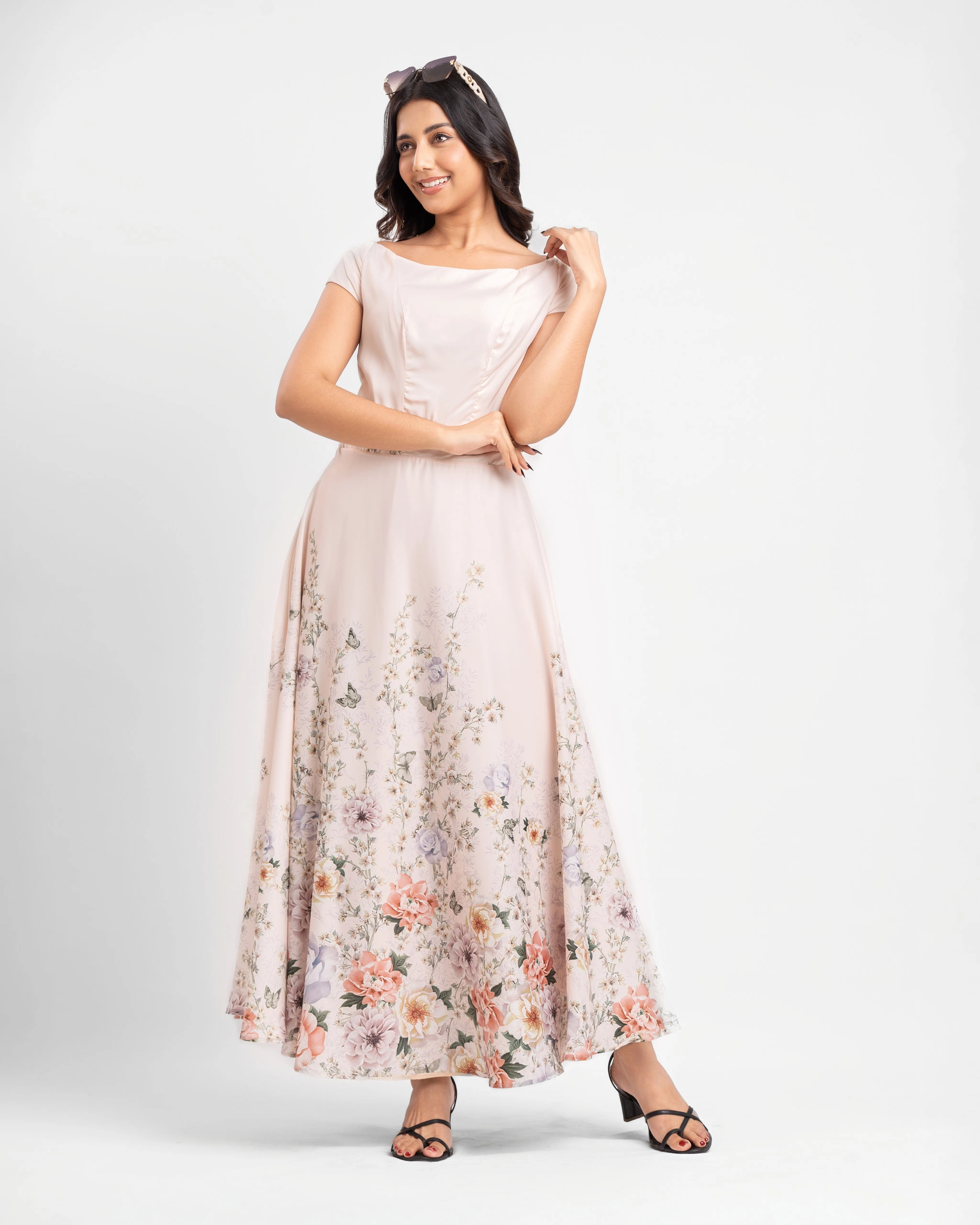 Sweet Rose Printed Summer Maxi Dress | Kandy Selection