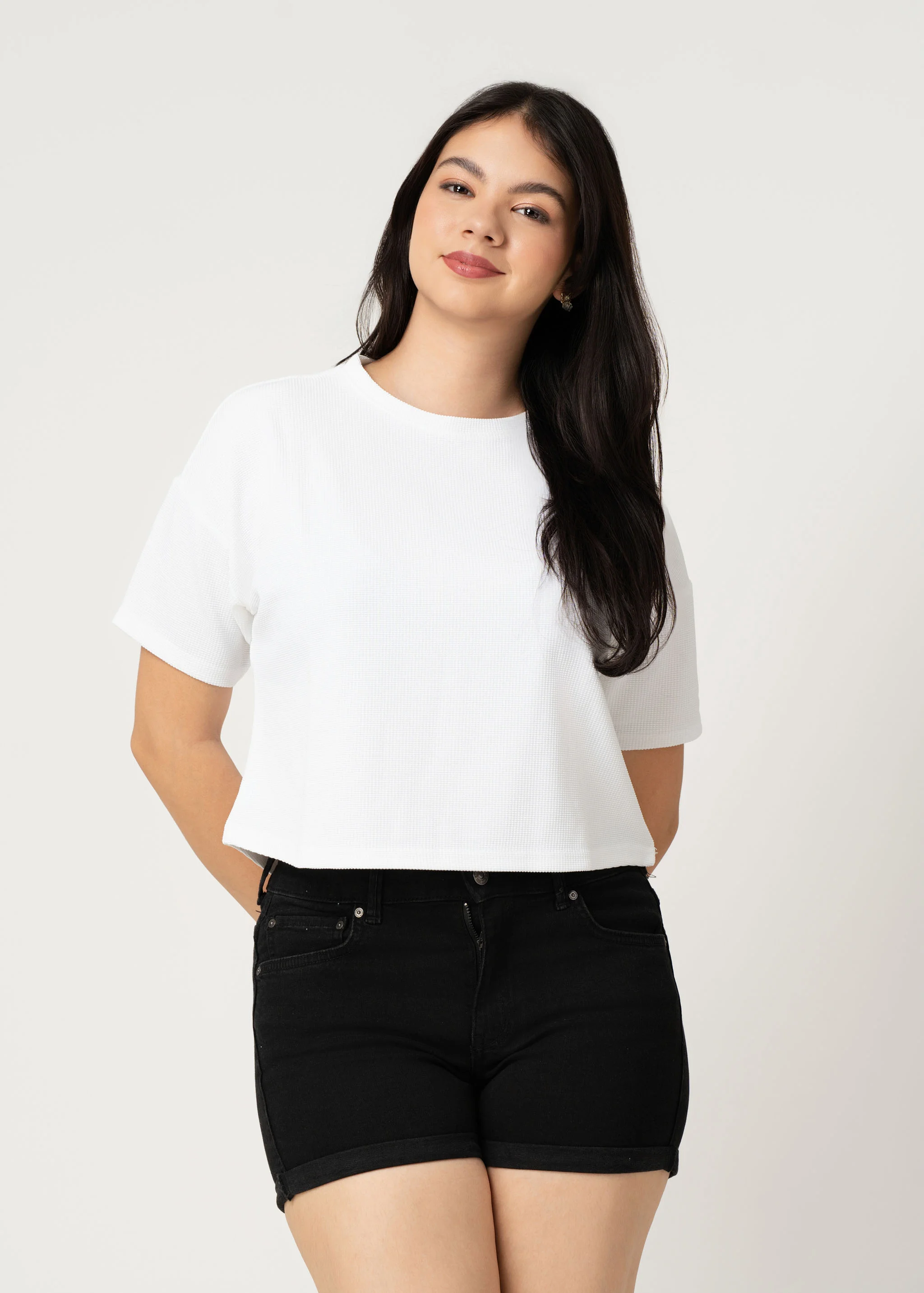 Women's White charm Cropped Top | Kandy Selection