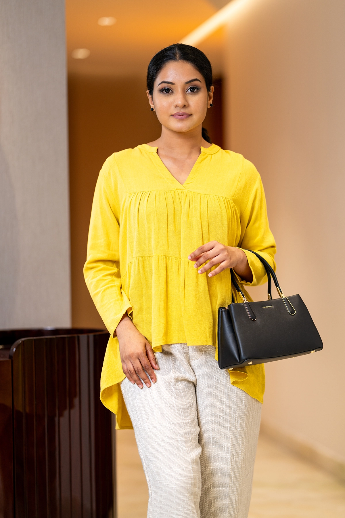 Women's Comfort Yellow Long Slevee Top | Kandy Selection