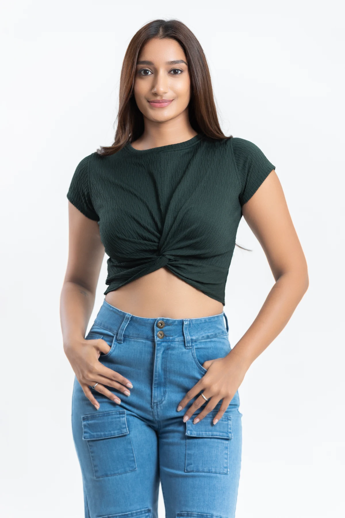 Women Cross Over Wrap Crop Top | Kandy Selection