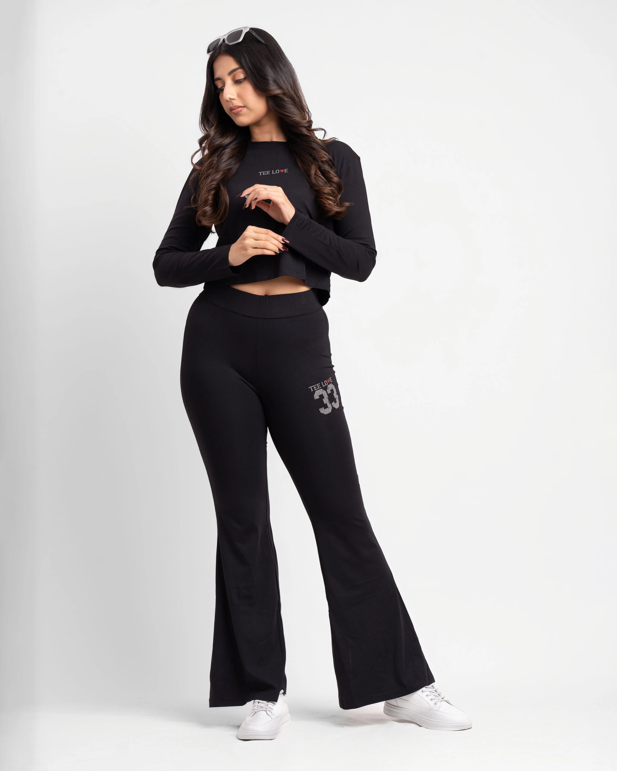 Women's Flared Pants with Text | Kandy Selection